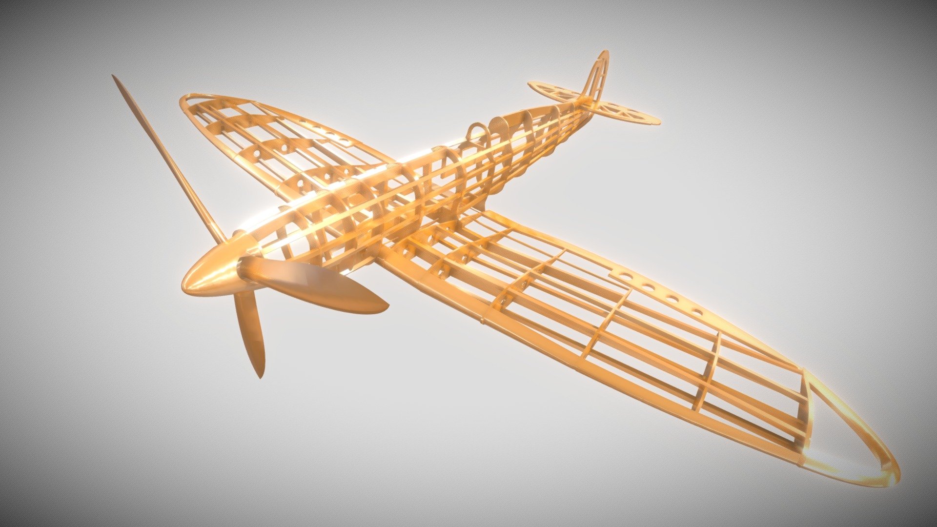 Spitfire MKV for balsa wood scale model assembly - Download Free 3D ...