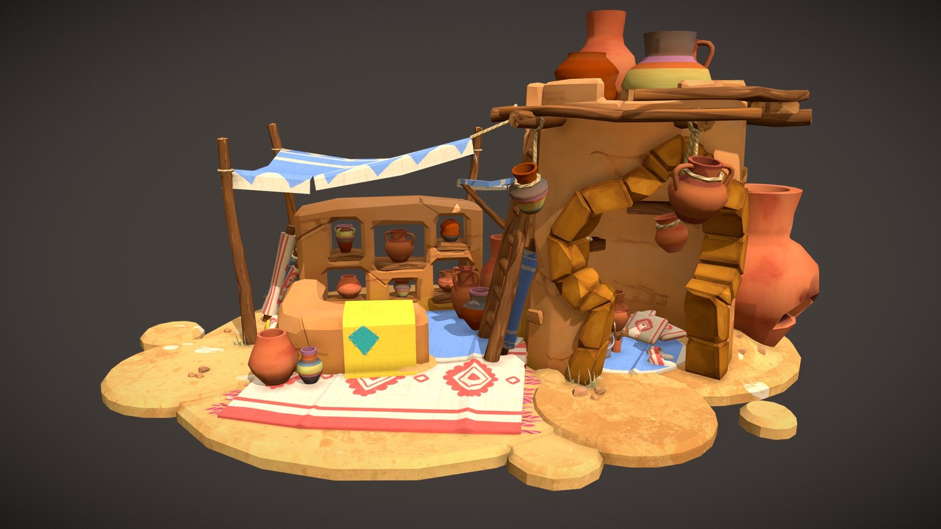[DAE - Game Art] Bazaar - 3D model by Emma Bosque-Neron (@emmabn ...
