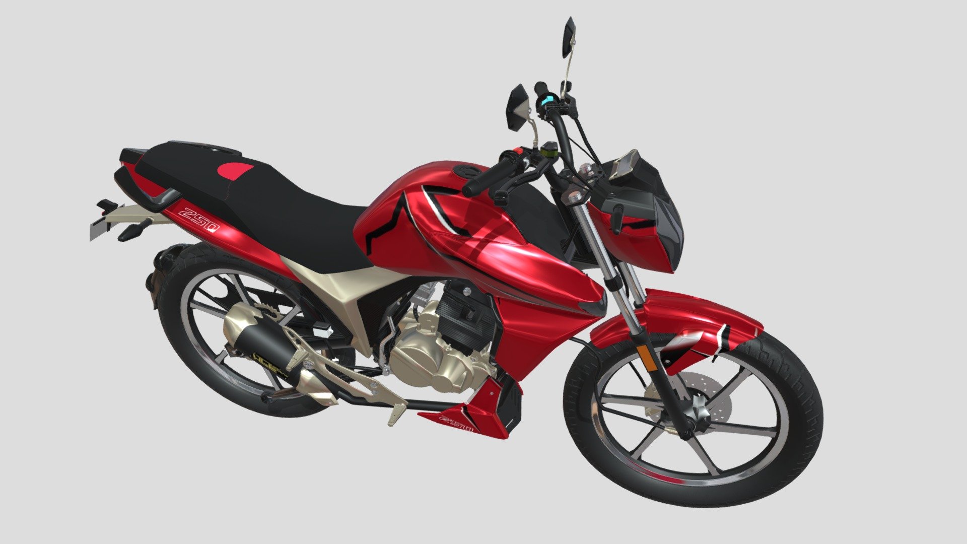 Red Motorcycle - 3D model by Artistar3D [2c18abd] - Sketchfab