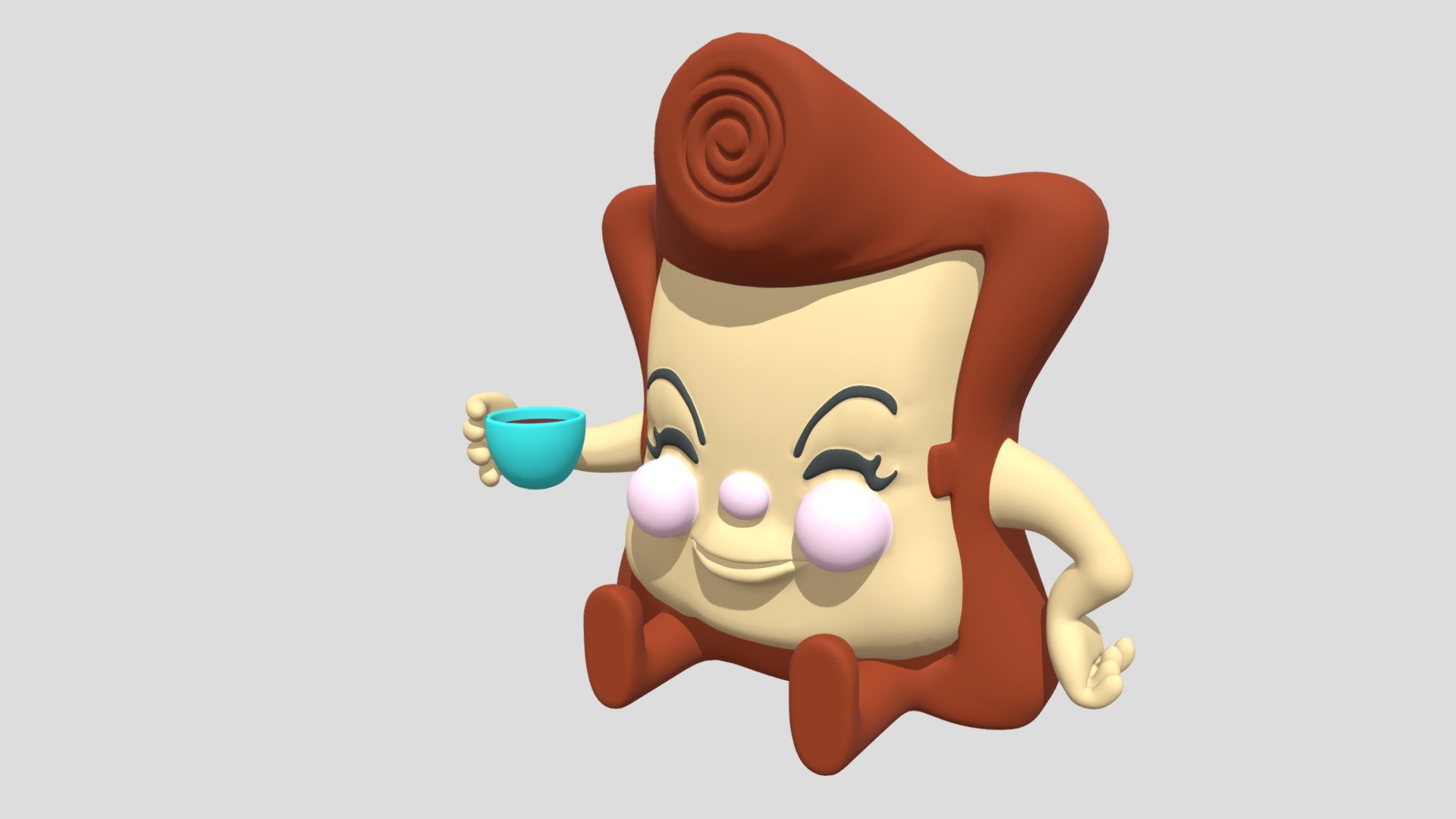 Toast Character 3D Plush Toy Model - 3D model by Tipping Toast Media ...