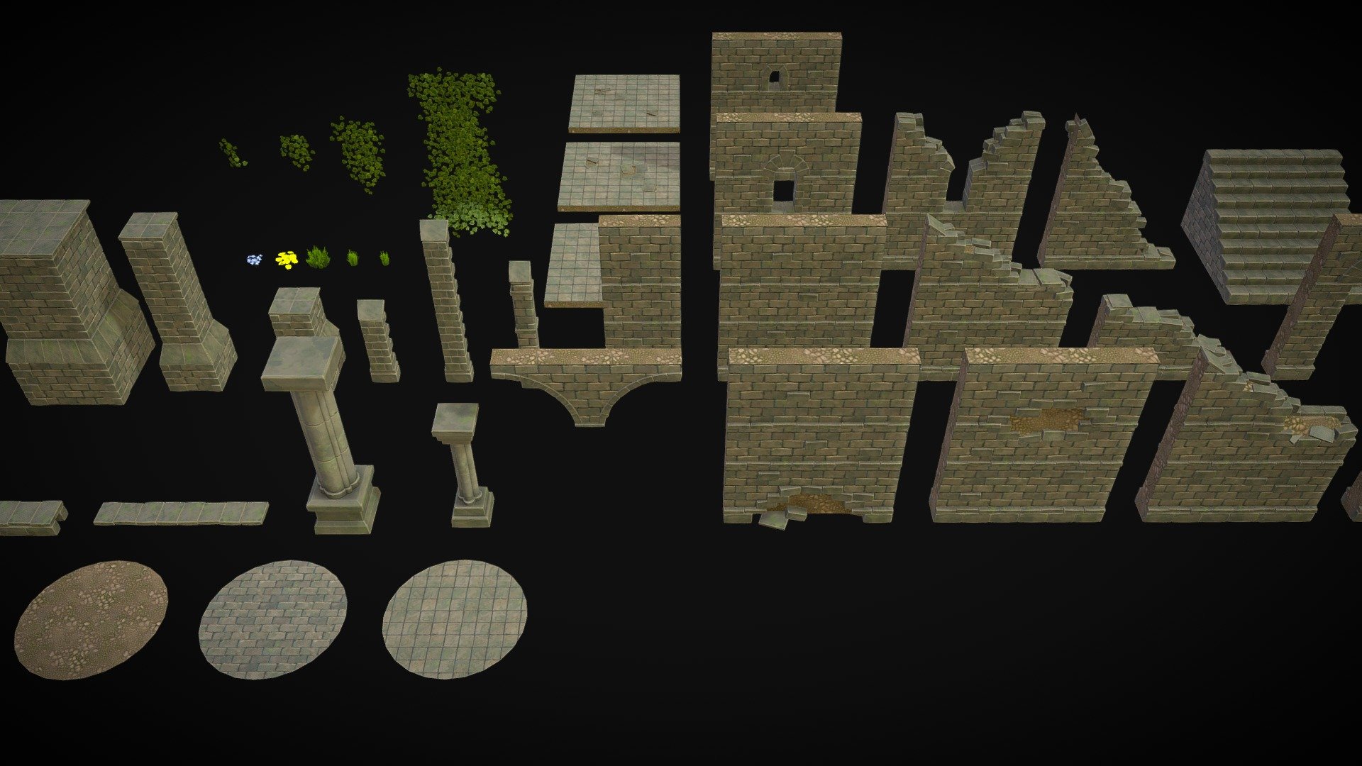 City Ruins - Modular Assets Kit - Buy Royalty Free 3D model by Lorenzo ...