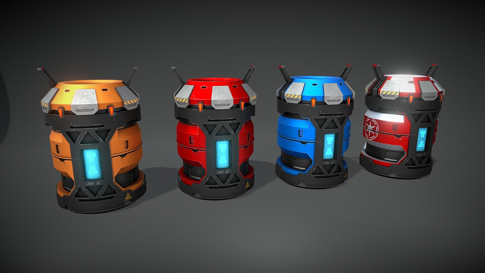 Sci-FI Barrels - 3D model by reizer [2c26dee] - Sketchfab