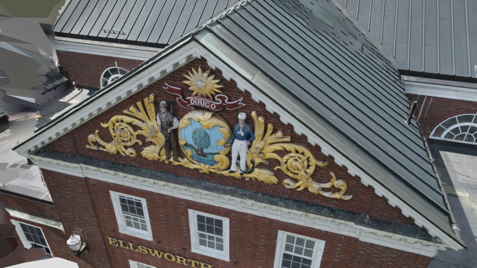 Dirigo Relief on Ellsworth City Hall Gable - 3D model by kelly [2c2de49 ...