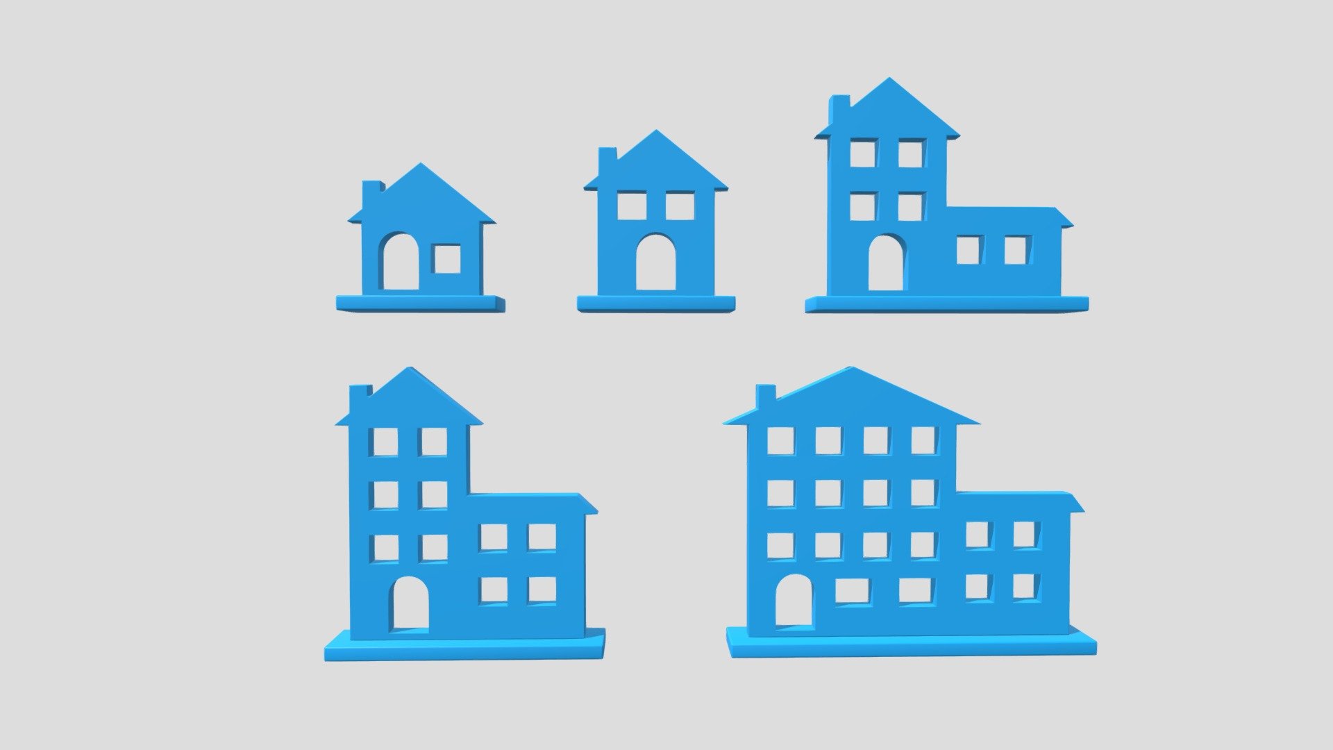 Cartoon House Icon Collection - Buy Royalty Free 3D model by Philip ...