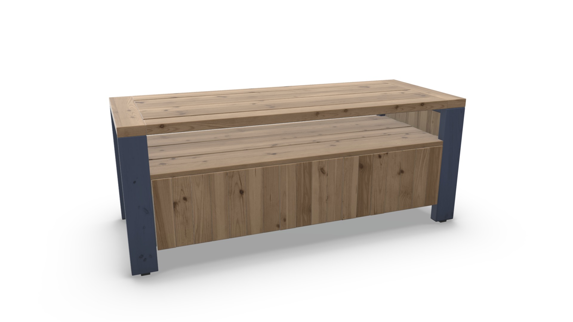 Bala Media Unit, Solid Wood and Blue - Download Free 3D model by MADE ...