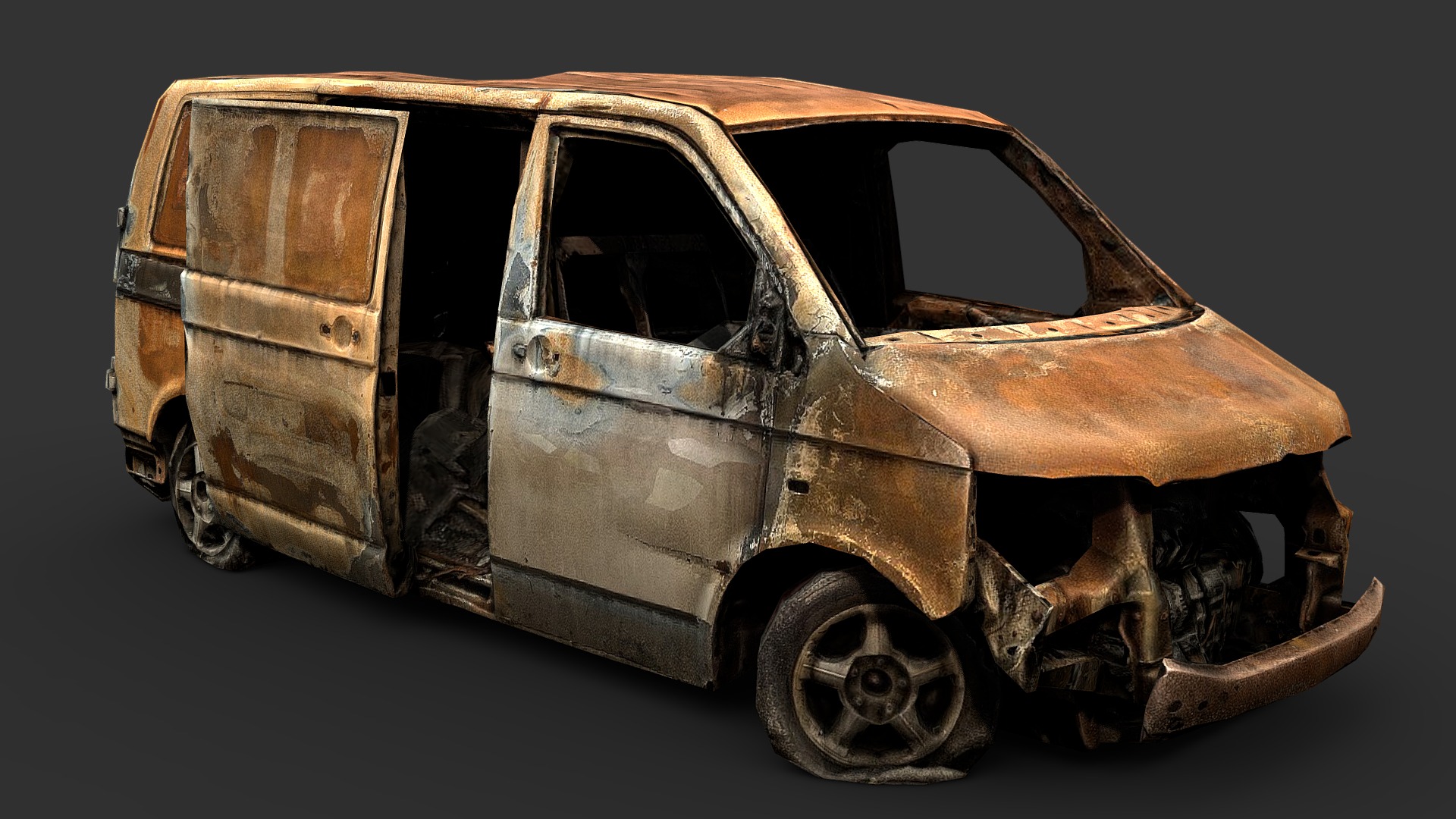 Burned Van (Gameready from Scan) - 3D model by Renafox (@kryik1023 ...