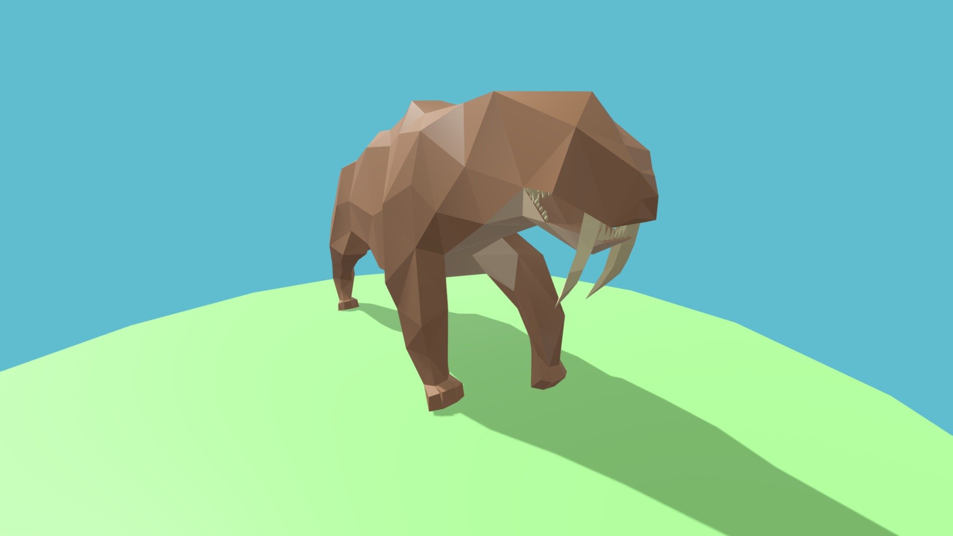 Low Poly Sabertooth Tiger - Download Free 3D model by rkuhlf [2c53915 ...