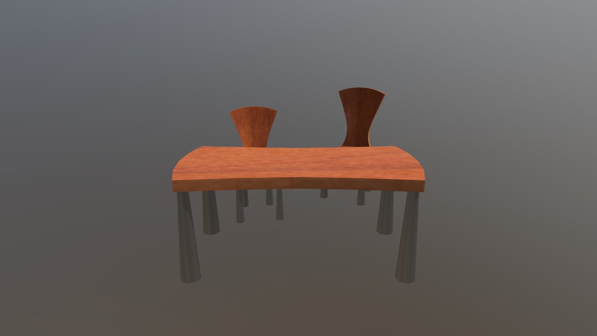 Stylized desk with chairs - 3D model by Paulina Jarosz (@paulina.jarosz ...