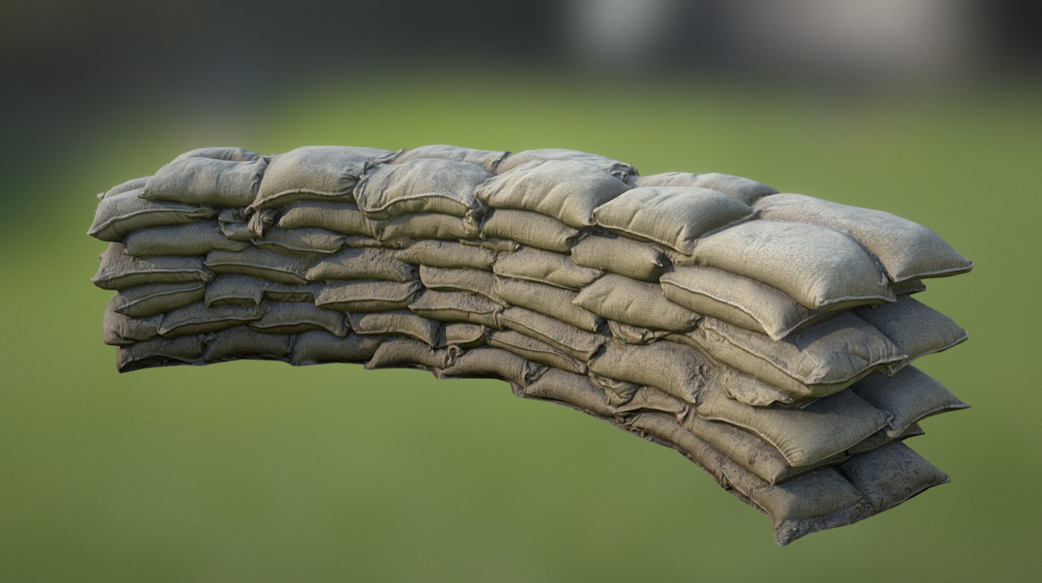 Sandbag Wall Bend 01 - 3D model by Karamai [2c603b2] - Sketchfab
