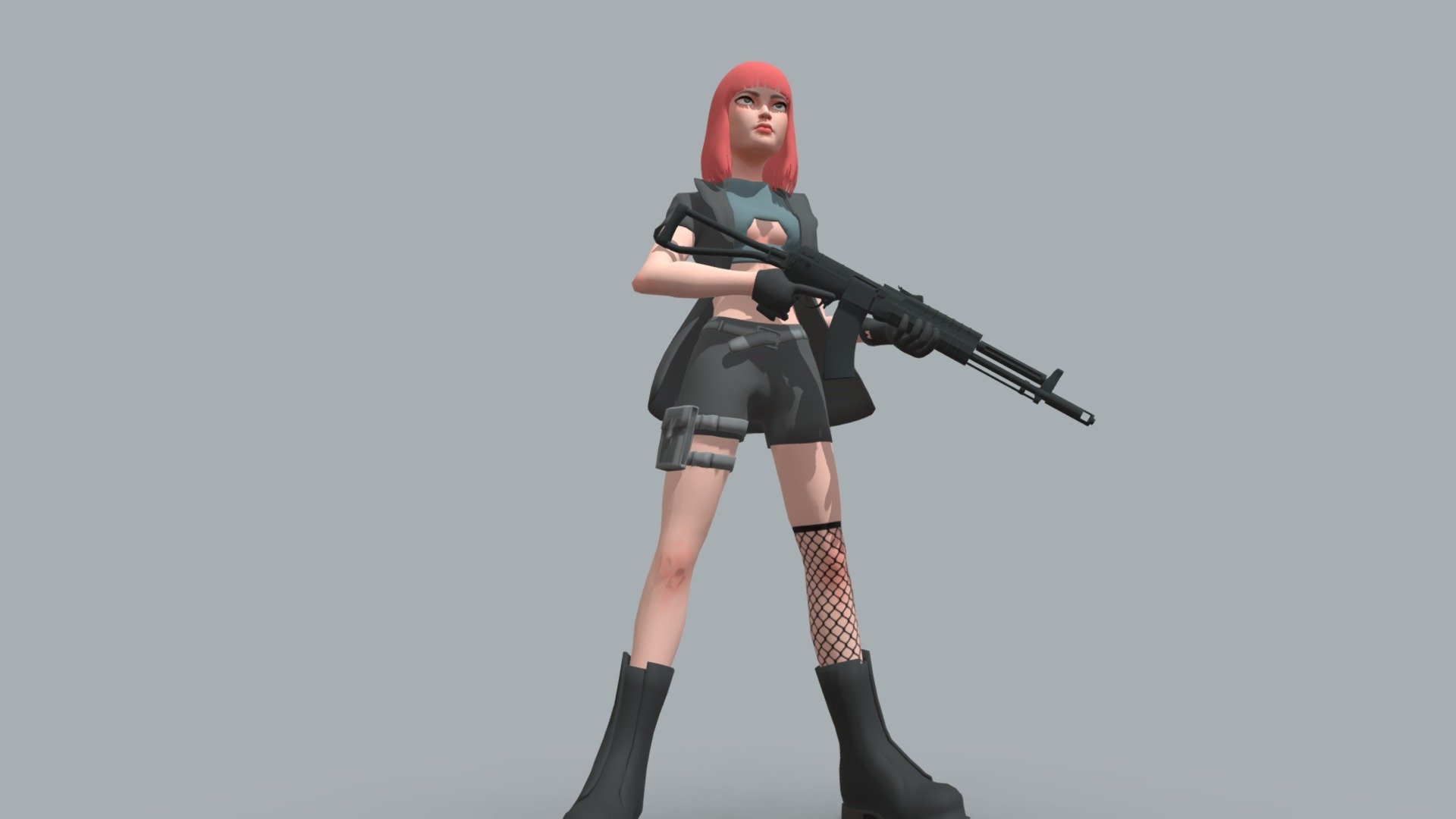 girl with a gun - Download Free 3D model by SkylarLee [2c605e4] - Sketchfab