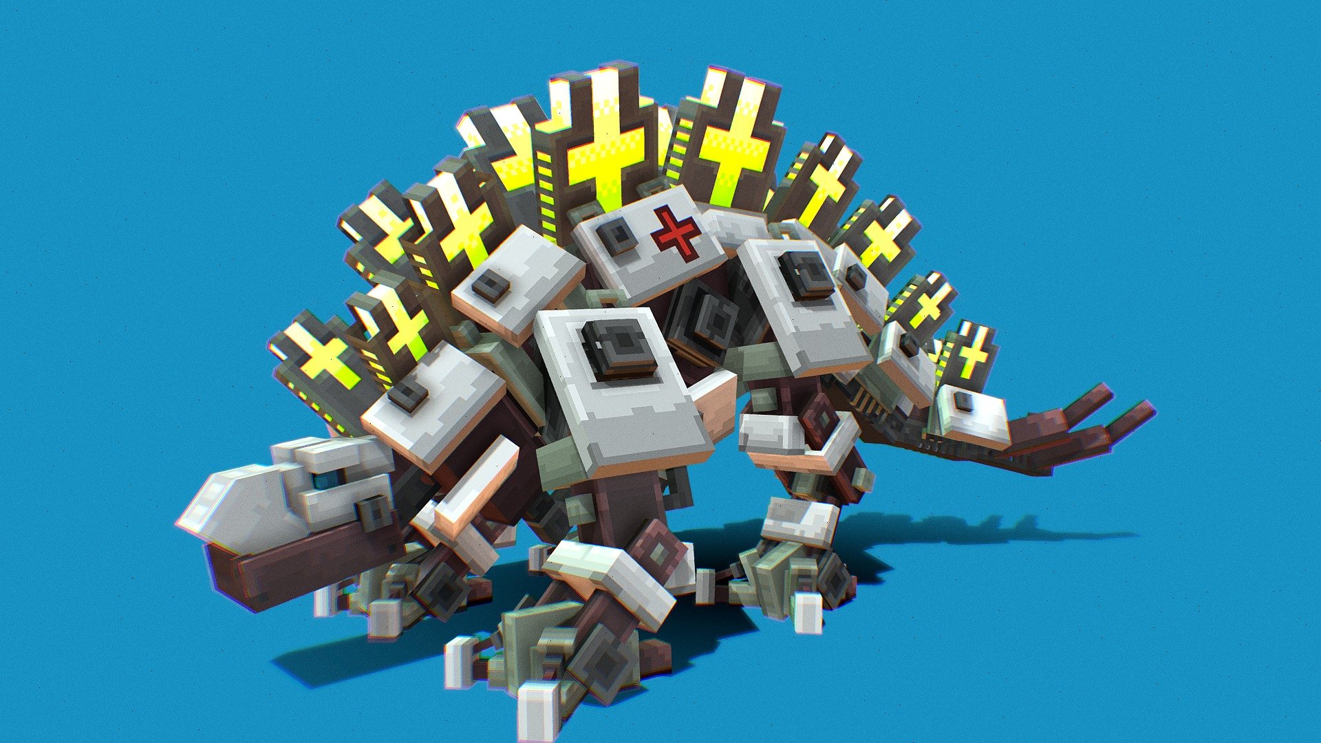 Blockbench - ST-G0 (Dinosaur Stegosaurus Mech) - 3D model by MexBot ...