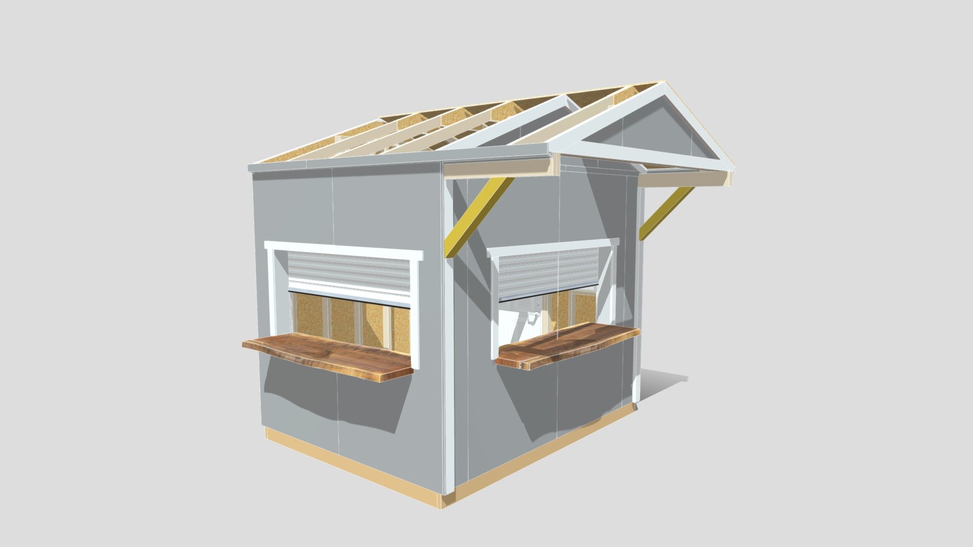 Corner Pub Shed 10'x8' w/3' Overhang - 3D model by shedinaday [2c683f2 ...