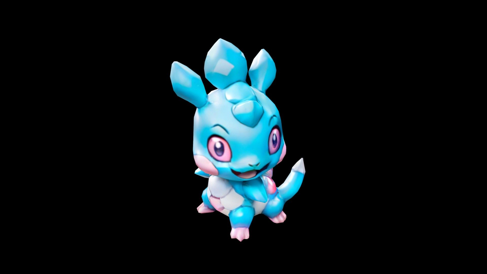 "Blue Pokemon figurine sitting on a rock surroun - Download Free 3D ...