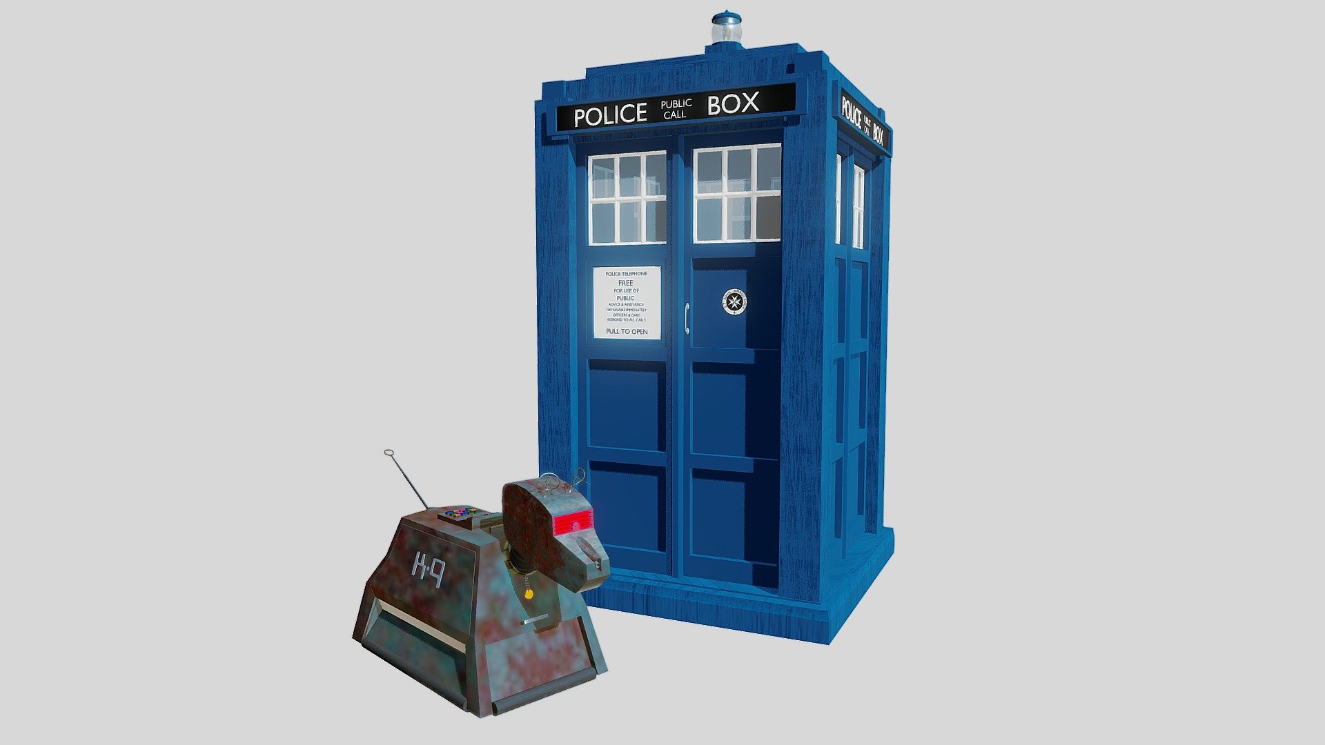 TARDIS and K9 - 3D model by Matt Dixon (@the1stdog) [2c6e35d] - Sketchfab