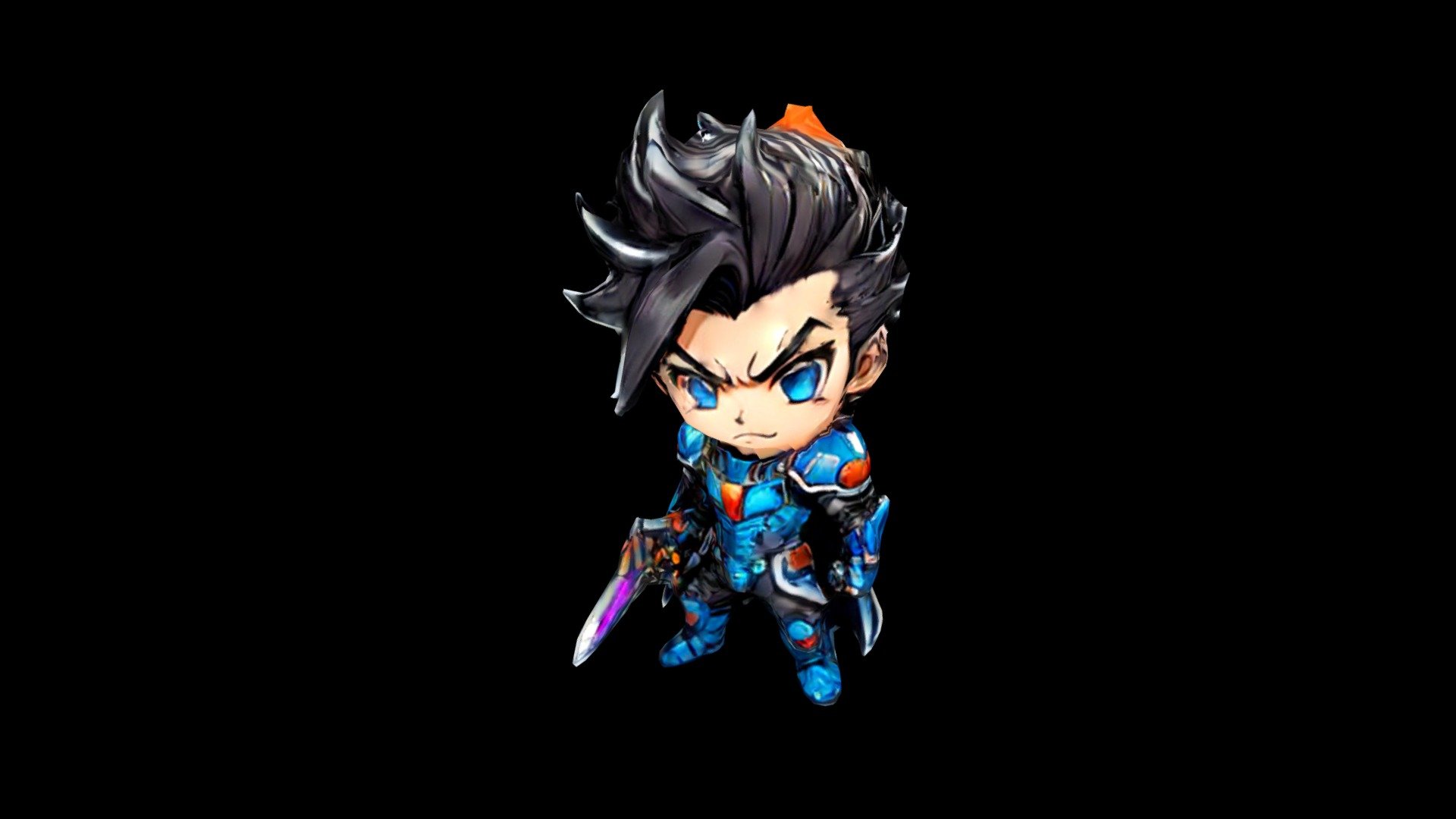 An illustration of a chibi-style character with - Download Free 3D ...