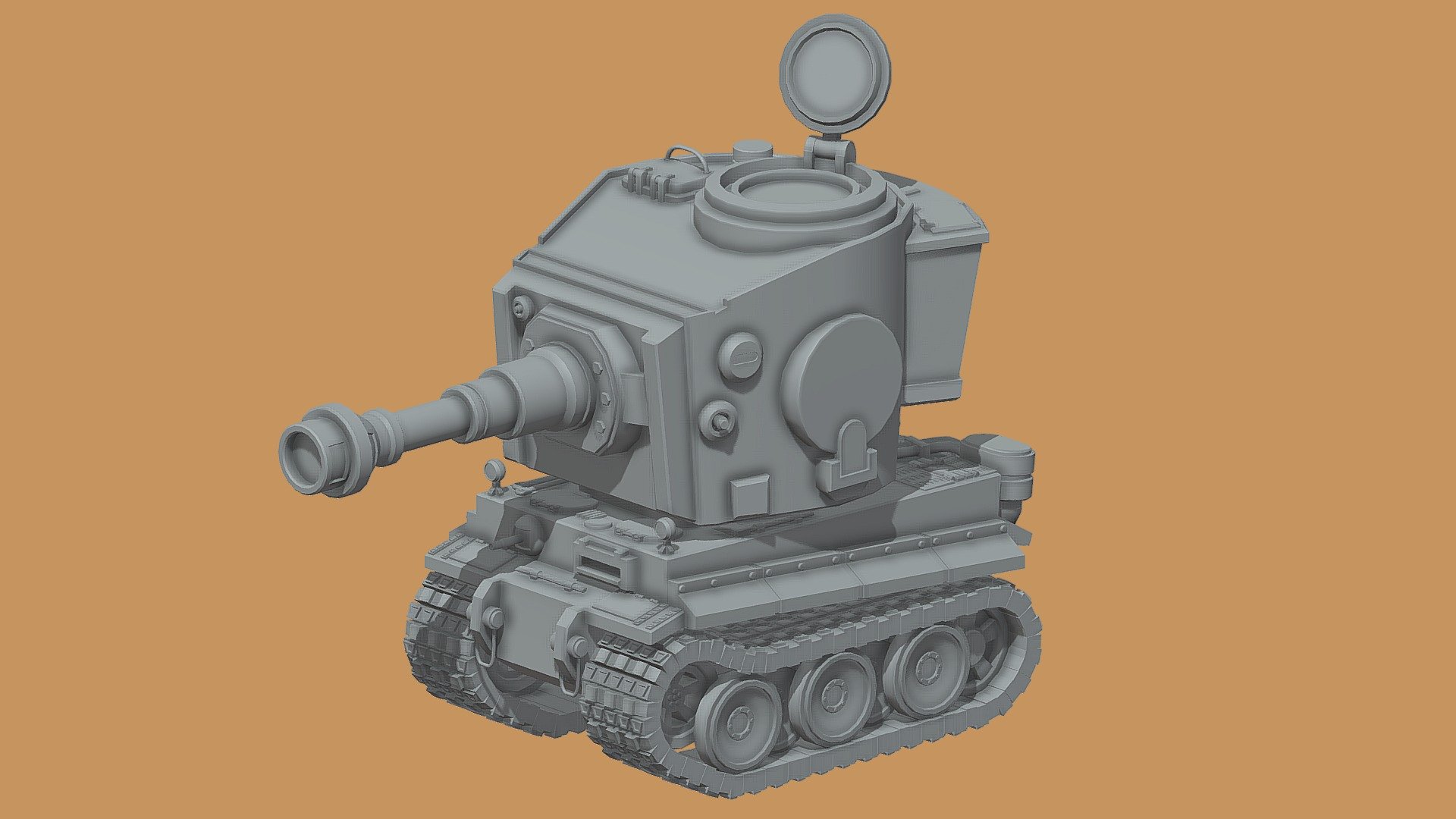 Stylized cartoon Tiger Tank - 3D model by TallinJH (@omgitstallin ...