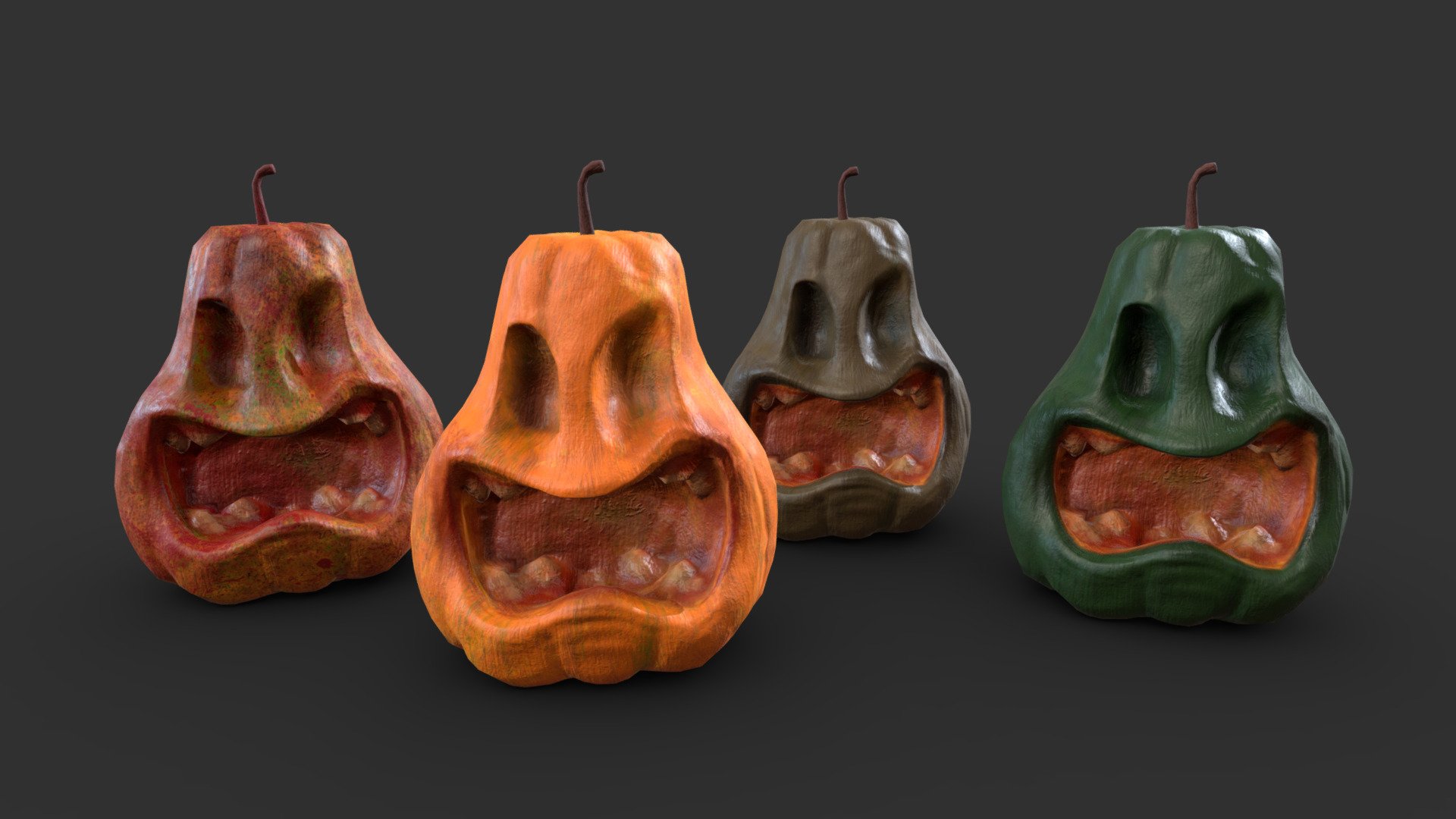 Scary Creepy Pumpkin's (SCP) lowpoly - Buy Royalty Free 3D model by SR ...
