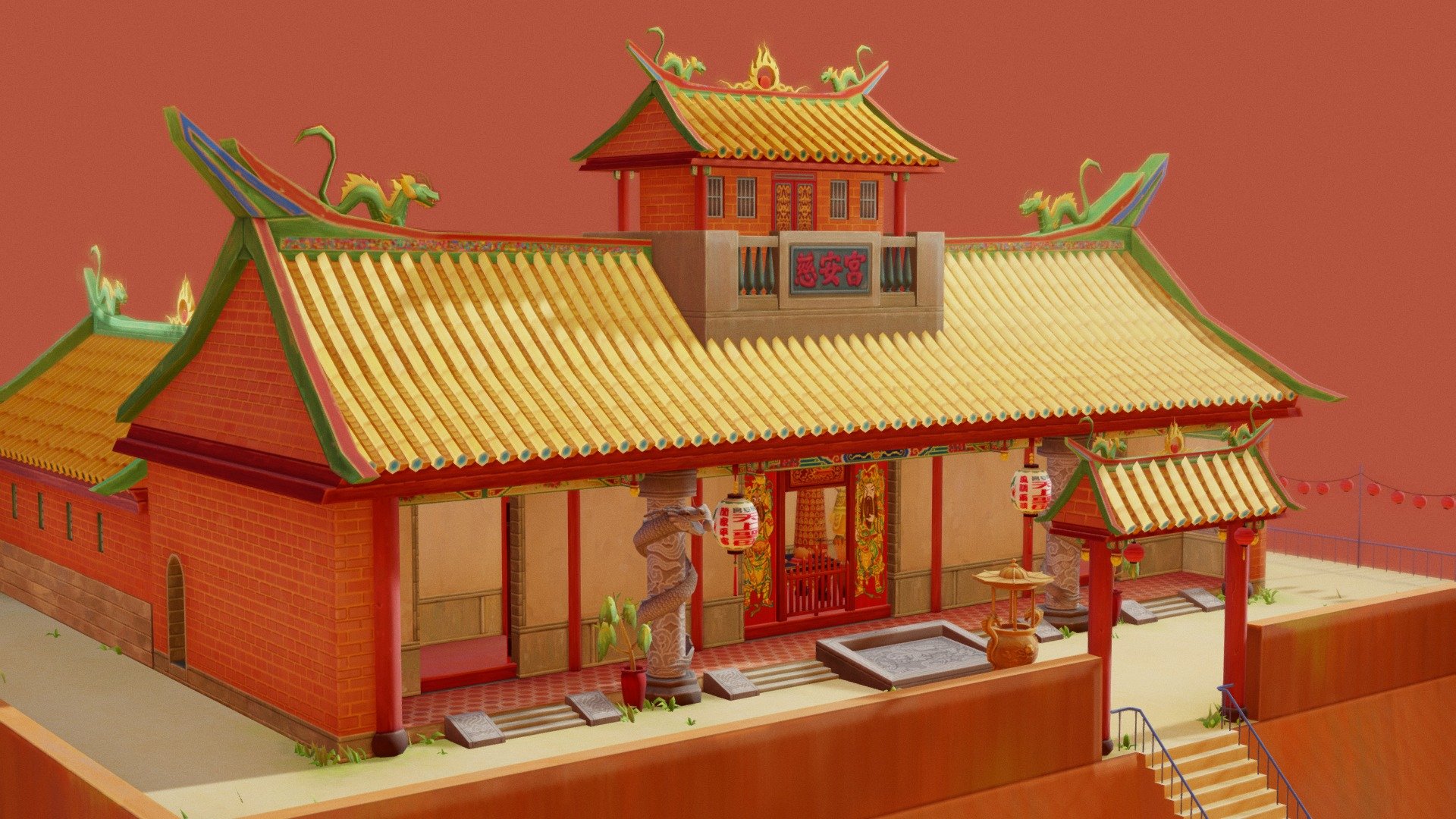 虎爺Tiger God_Animation_Temple (2018) - 3D model by PPCAT [2c7771c ...