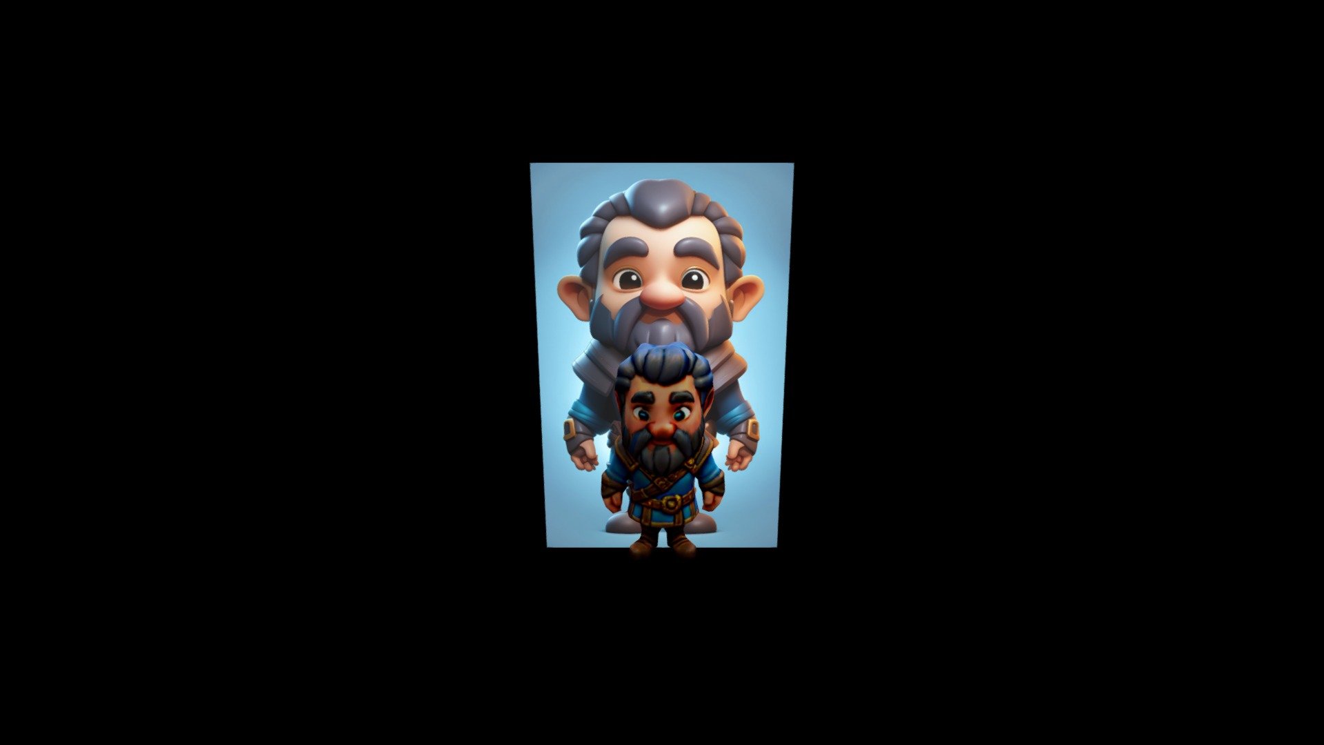 Title 3D cartoon character with beard and armor - Download Free 3D ...