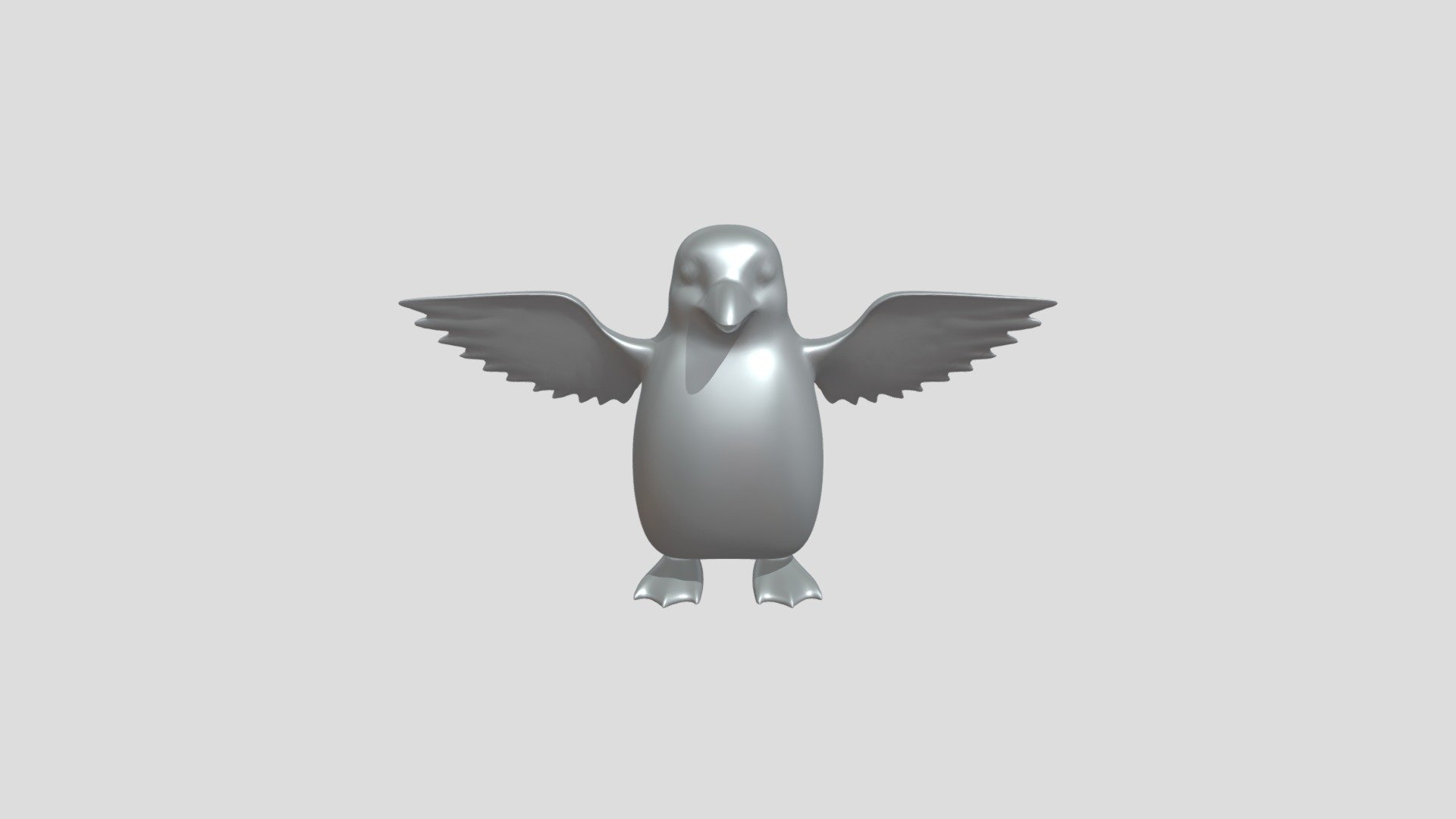 cartoon penguin with wings extended - 3D model by shruk1403 [2c7c79a ...