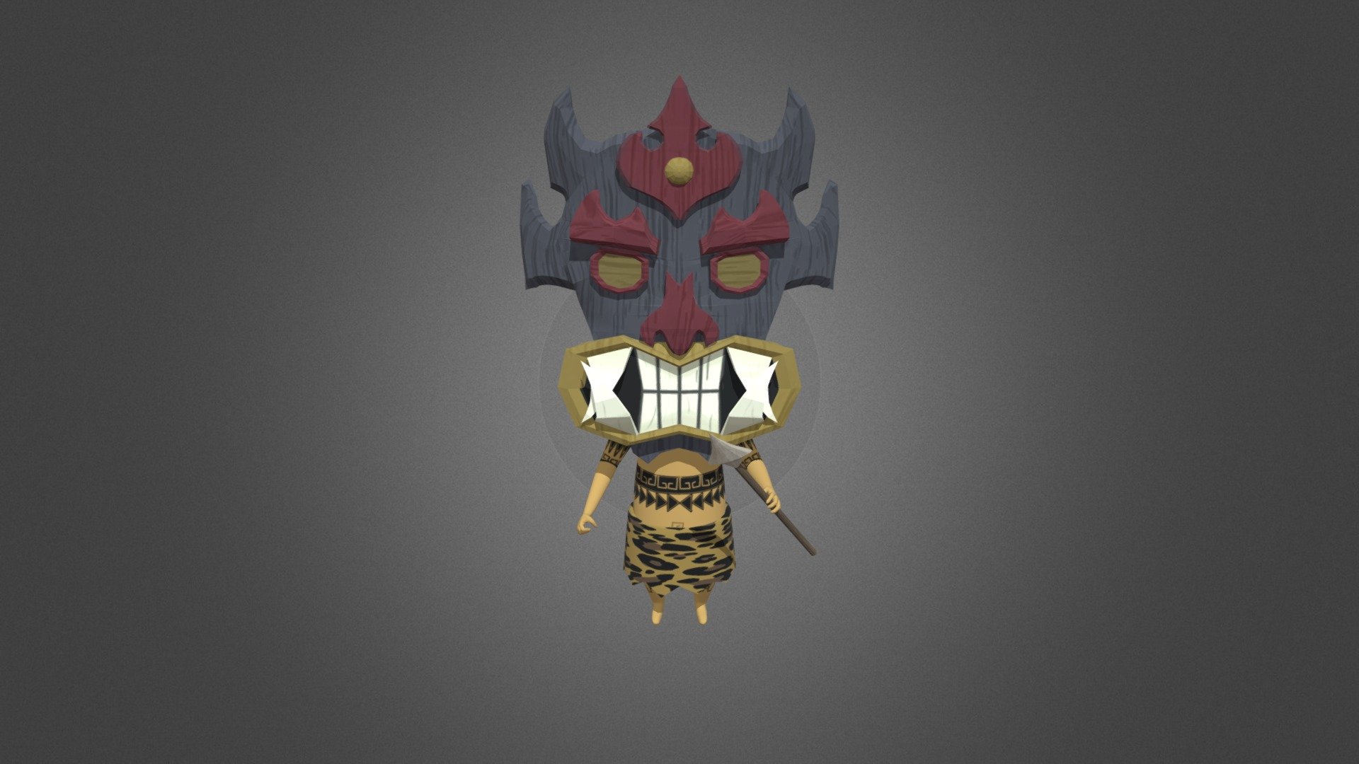 Character with Tiki mask - Download Free 3D model by andreagonzalez28 ...