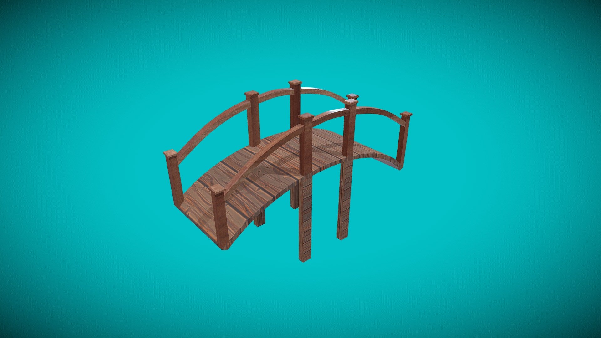 Wooden River Bridge - 3D model by RyanBlack [2c820bb] - Sketchfab