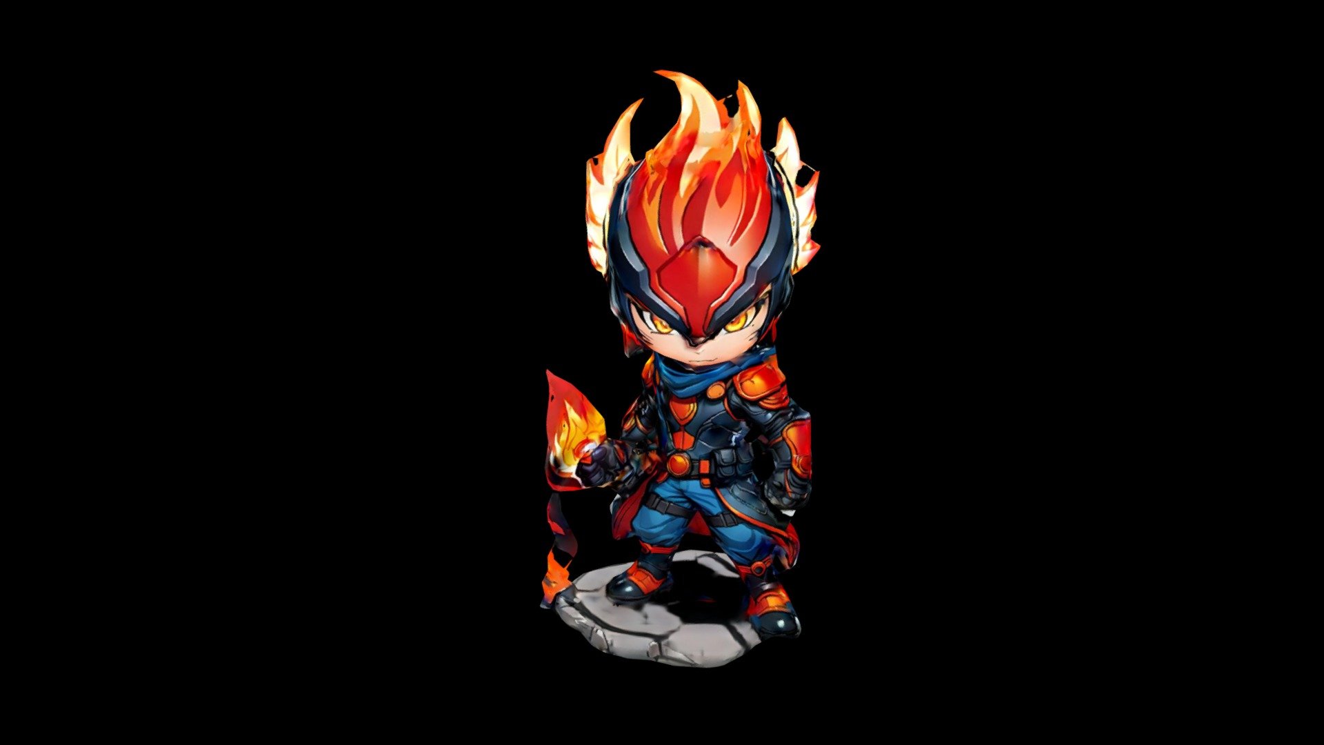 A chibi style character with a helmet and armor - Download Free 3D ...