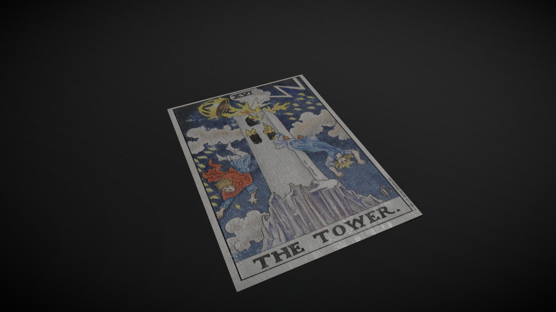 Tower Card Tarot - 3D model by mendesviana [2c858d2] - Sketchfab