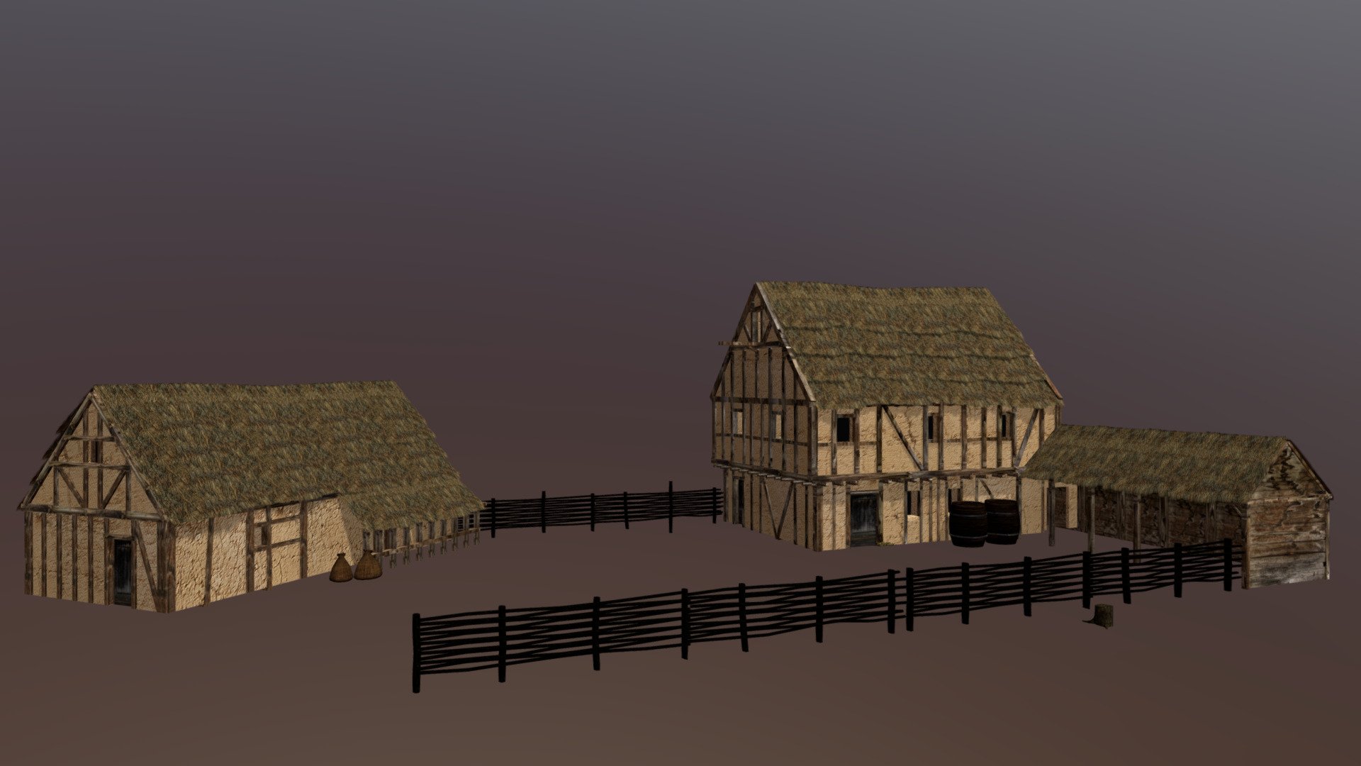 Thatched rural houses - Download Free 3D model by massive-graphisme ...