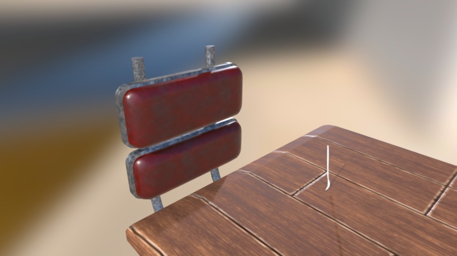 Table Set Slight Damage - 3D model by the-art-gamer [2c88d42] - Sketchfab