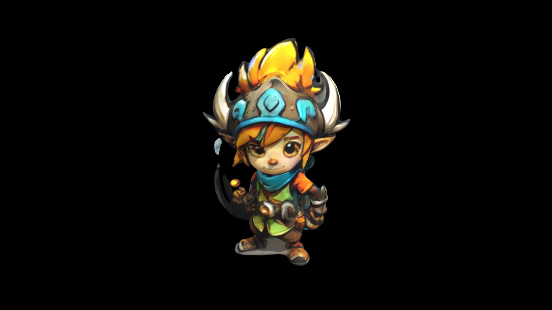 Drawing of an animated warrior character cartoon - Download Free 3D ...