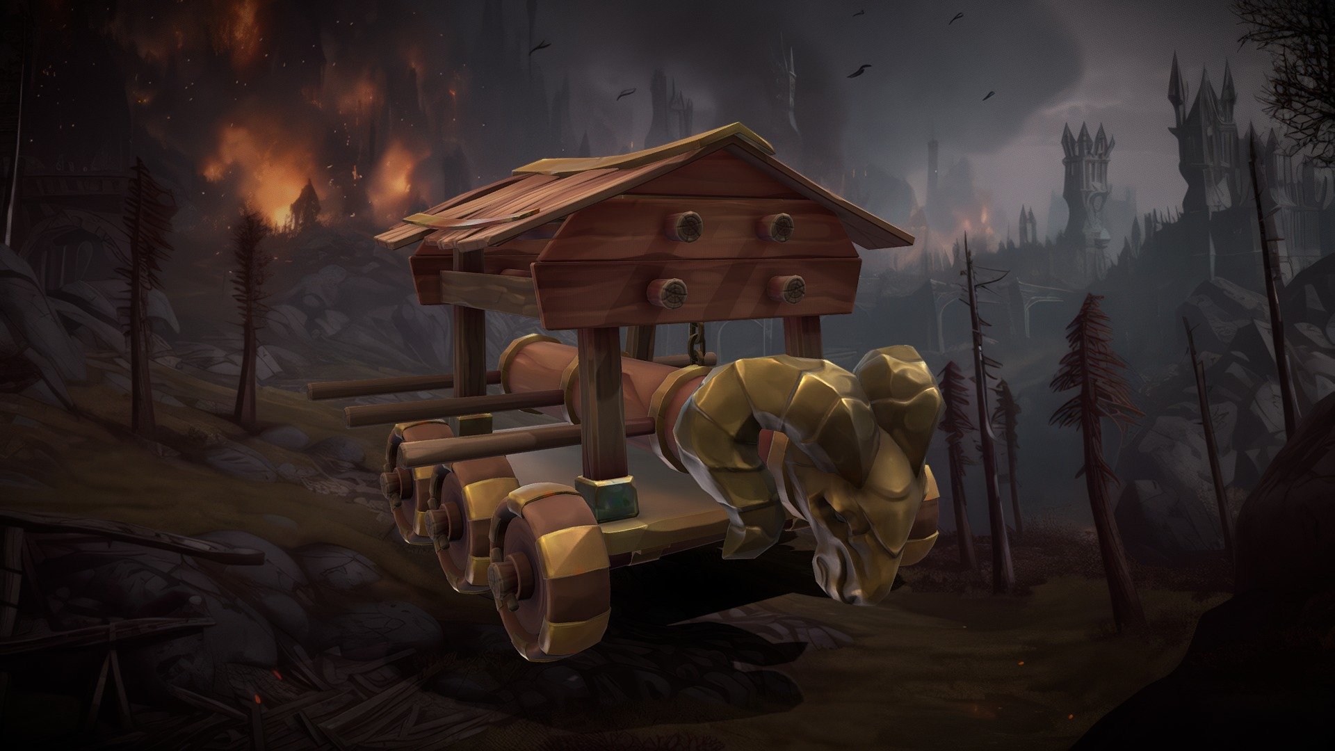 Stylized Medieval Battering Ram - 3D model by N-hance Studio ...
