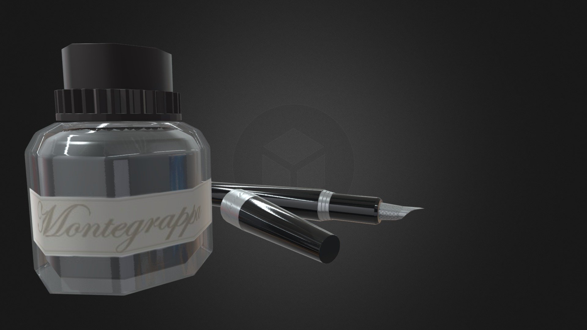 Ink Pen and Bottle - 3D model by SkyyMoondust [2c8e487] - Sketchfab