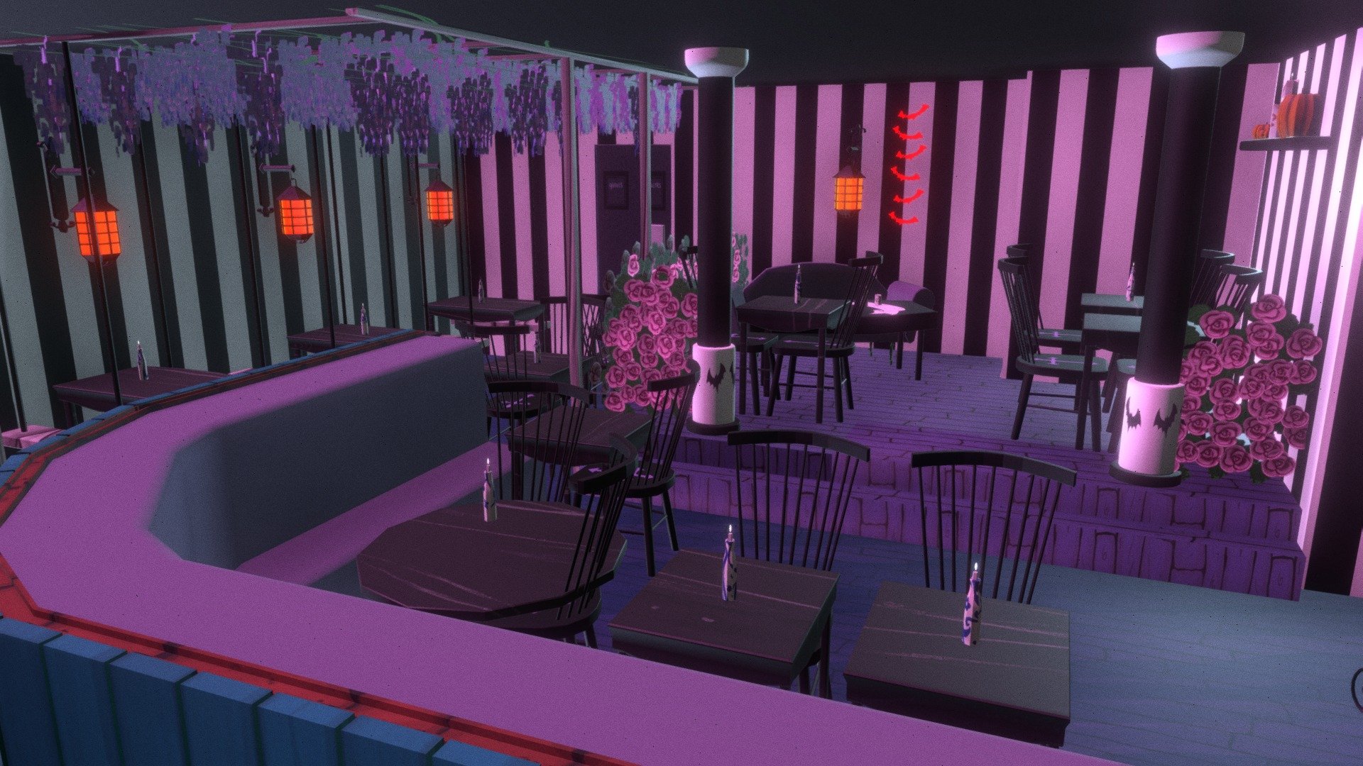 gothic halloween cafe - 3D model by sam powell (@samanthaa) [2c96357 ...