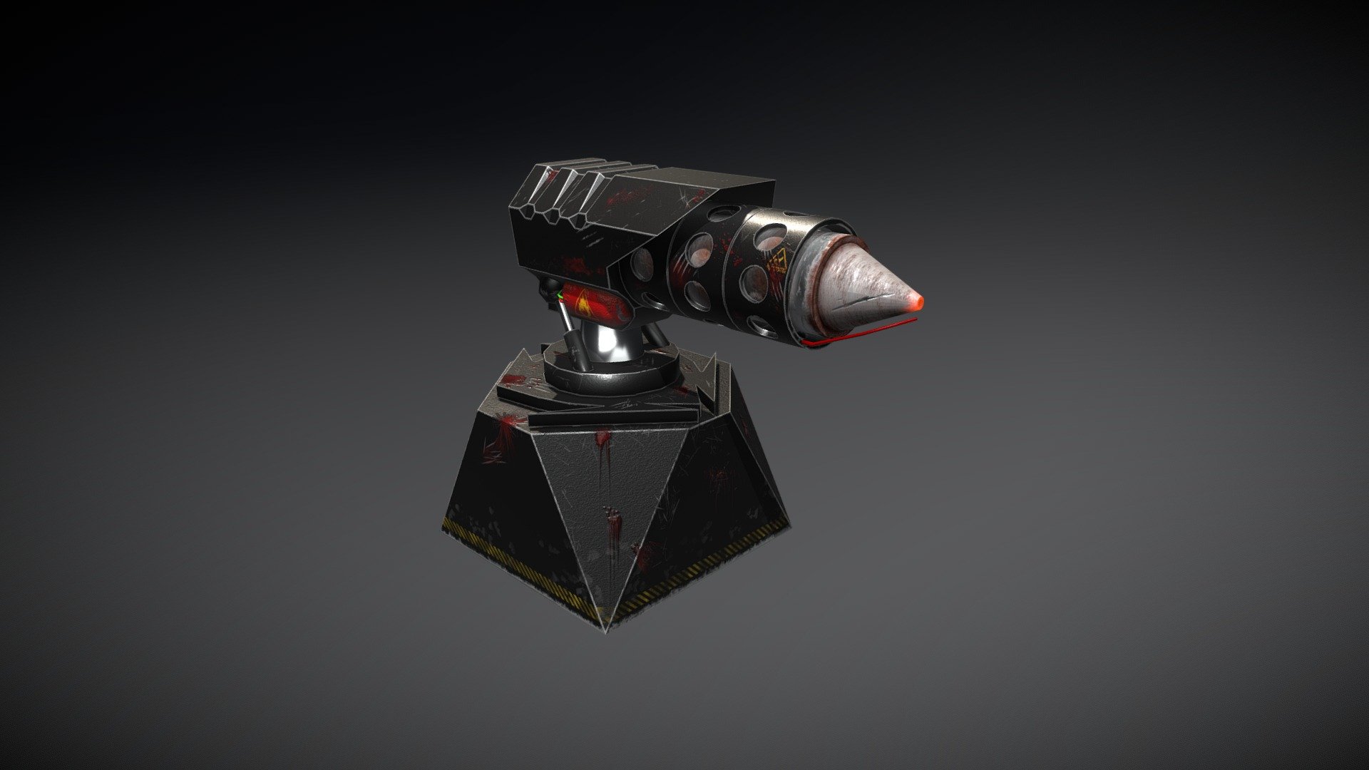 Fire Turret V2 - 3D model by kb (@tburtun) [2c9f368] - Sketchfab
