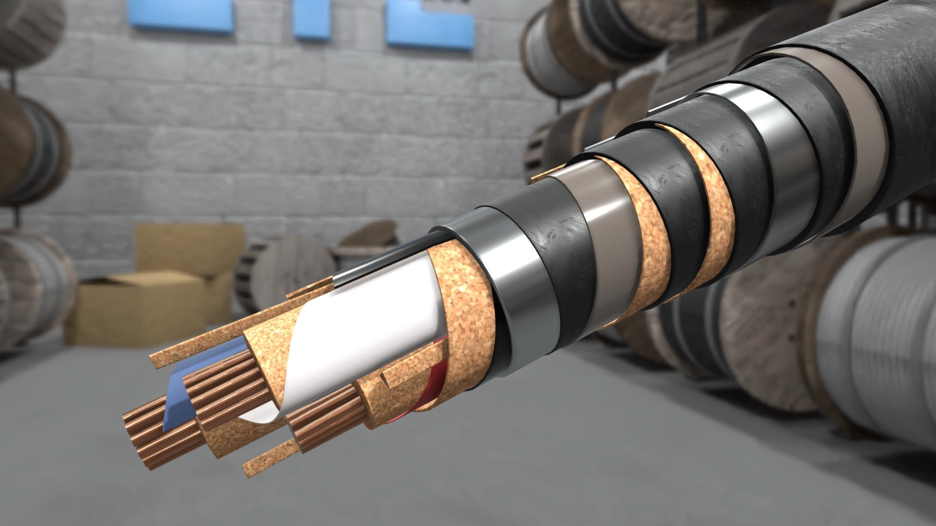 СБлШв 3х120-6кВ (мн) - 3D model by sts-kabel [2c9f9e7] - Sketchfab