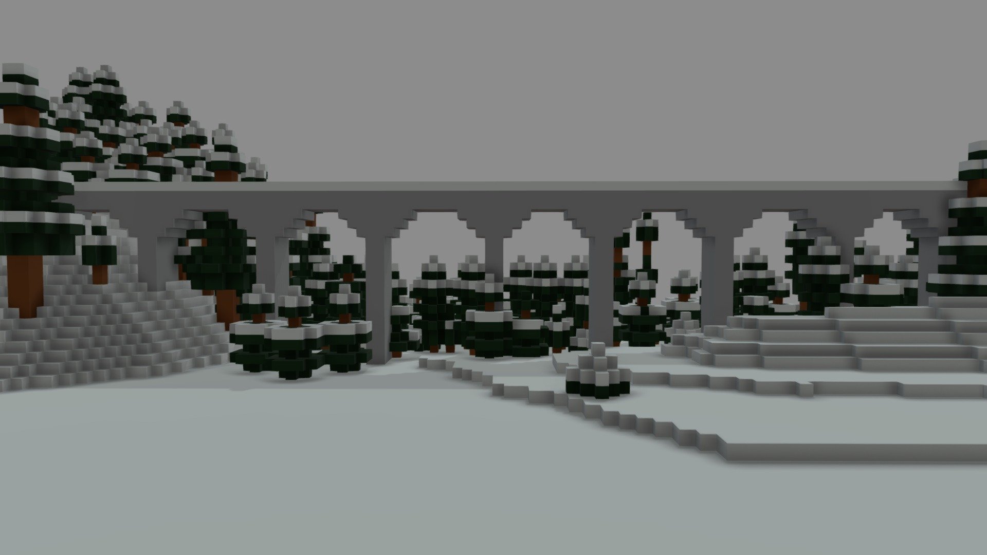Voxel Viaduct in Telgárt winter - Download Free 3D model by pála vedcom ...