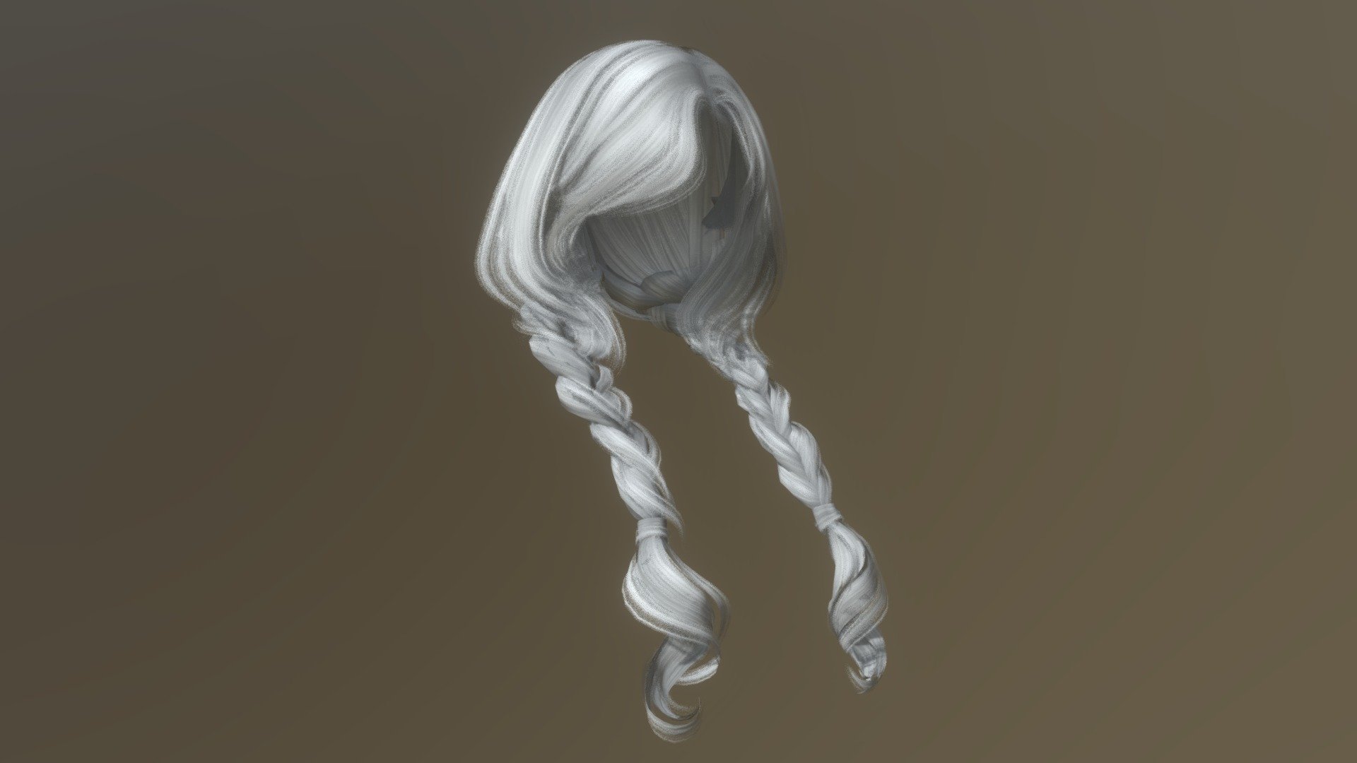 Two Braids With Bangs (With Bones) - Download Free 3D model by zHairezt [2ca9145] - Sketchfab
