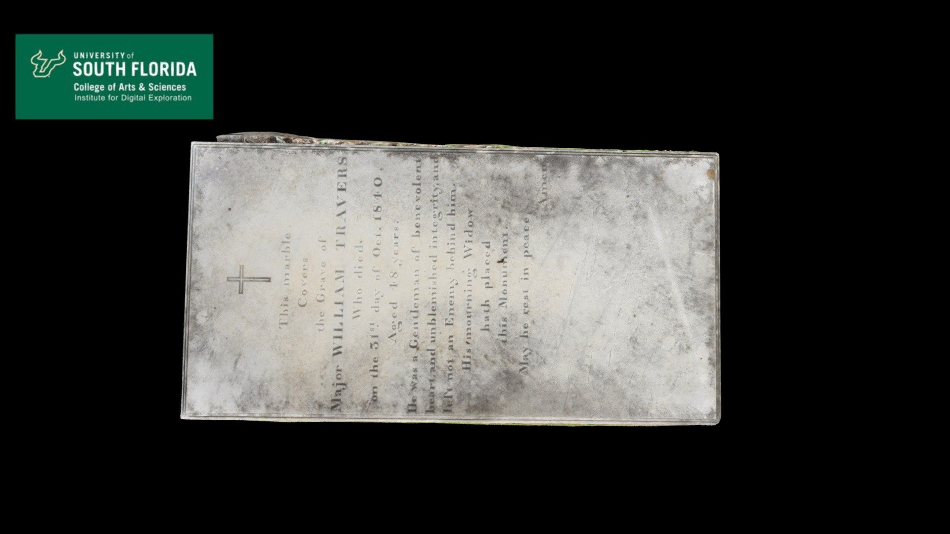 Tolomato Tomb 100 - Major William Travers - 3D model by USF Institute ...