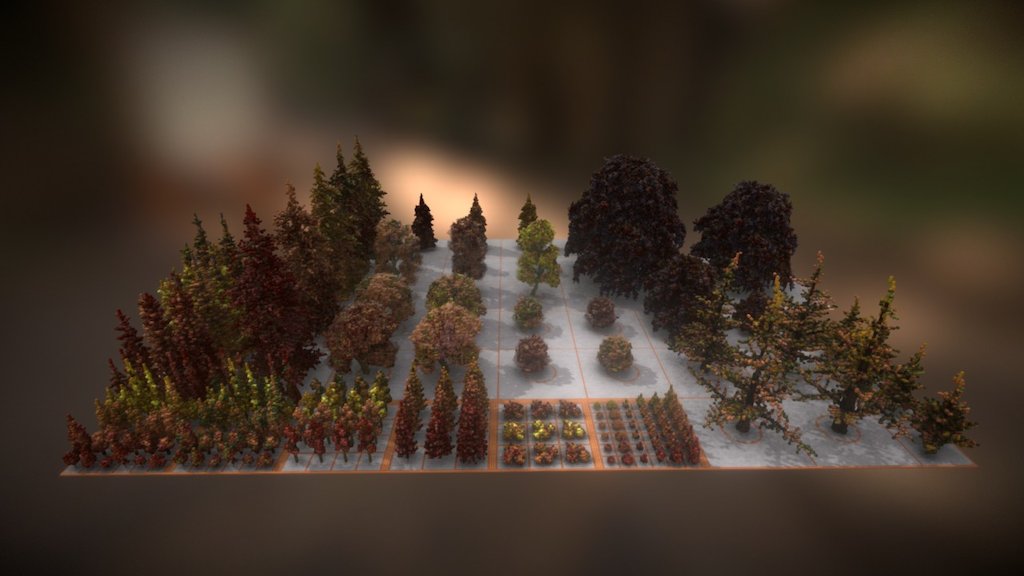 Autumn Tree Set - 3D model by Circleight [2cb2ee3] - Sketchfab