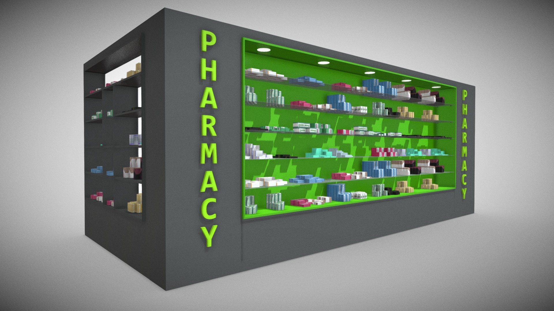 3D pharmacy decorative medicine cabinet - 3D model by nvere [2cb3278 ...