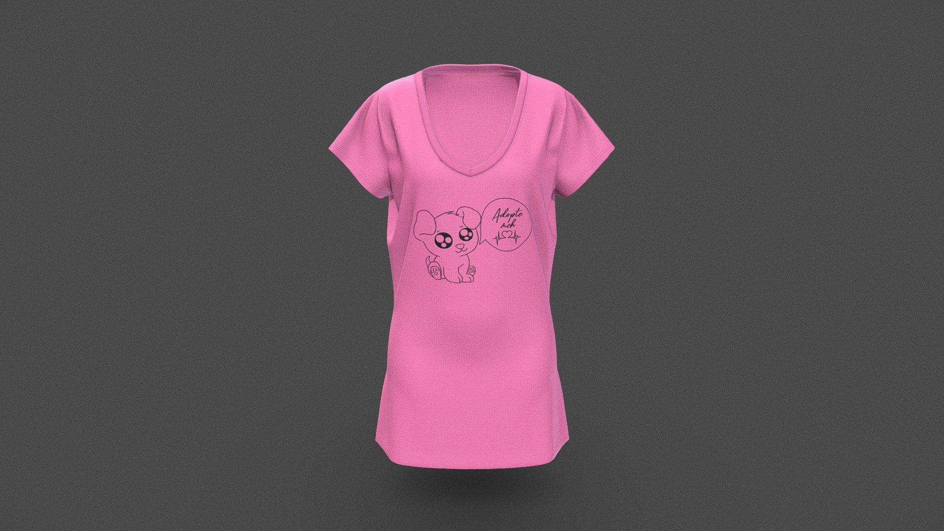 Women Fashion Long Tee - Buy Royalty Free 3D model by BINARYCLOTH ...