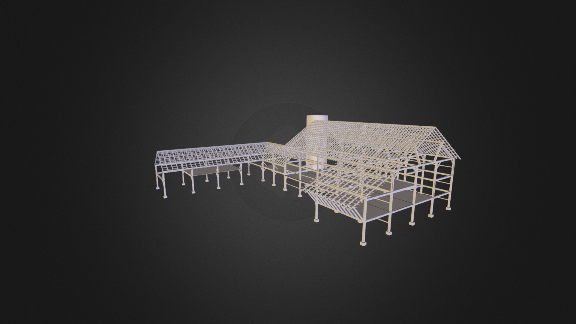 Guilford VT barn framing - 3D model by architeriffic [2cbe7ee] - Sketchfab