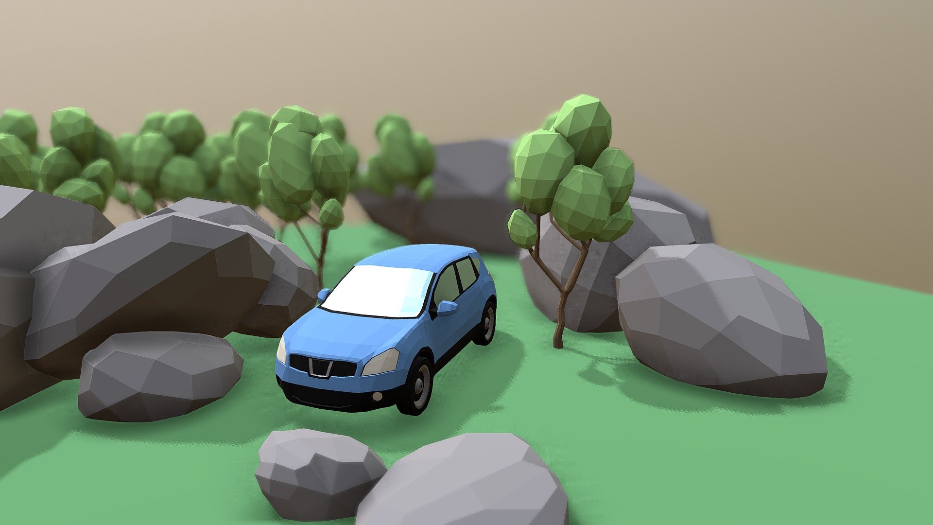 Car in the forest (poster) - 3D model by BetelgeuseMan [2cc0328 ...