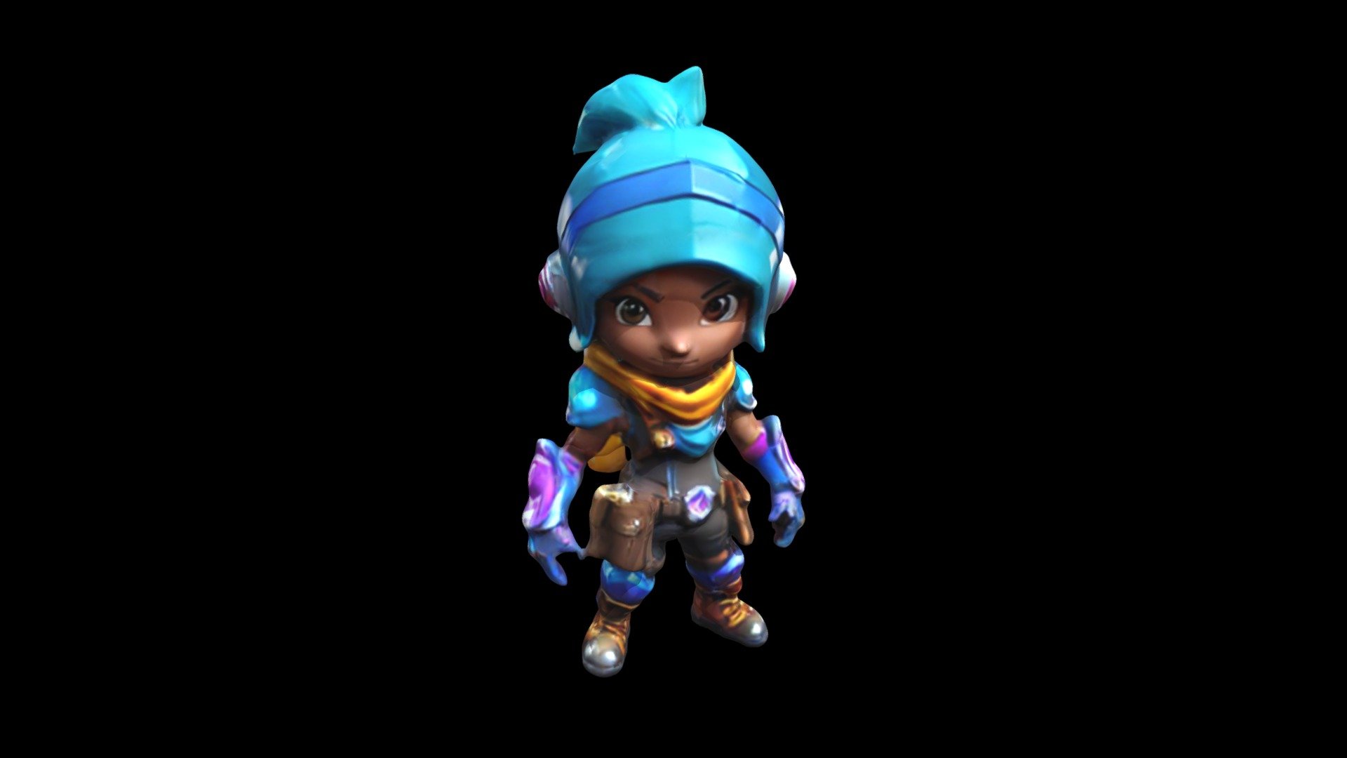 Anime character wearing blue cap and purple armo - Download Free 3D ...