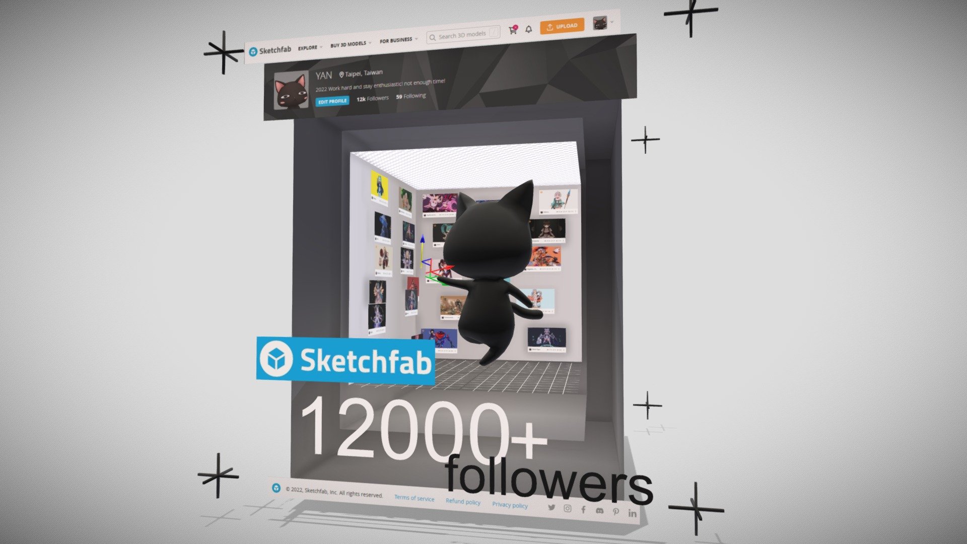 12000+ followers milestone - 3D model by YAN (@YAN2017) [2cc55d6 ...