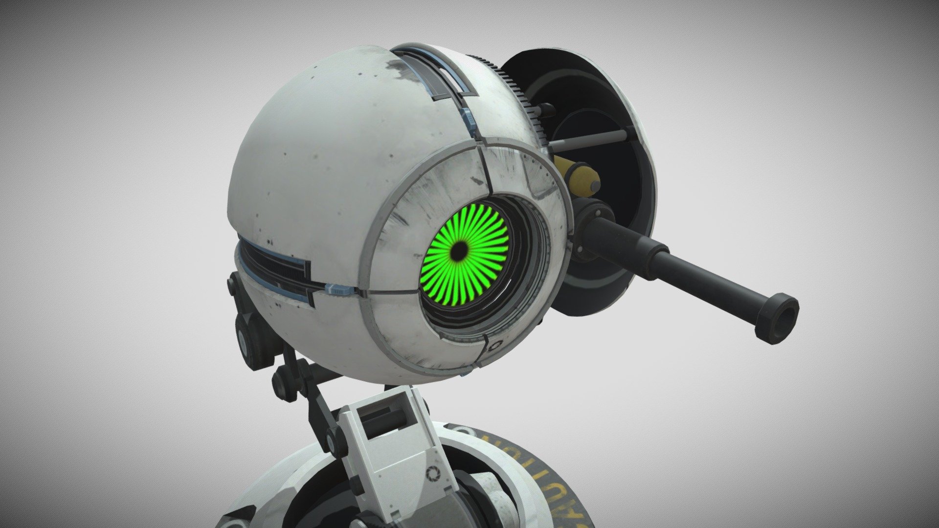 Portal 2 Themed Rocket Turret - Download Free 3D model by Portaller ...