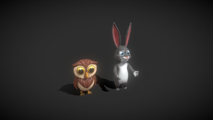 Cartoon-owl-3d-model 3D models - Sketchfab