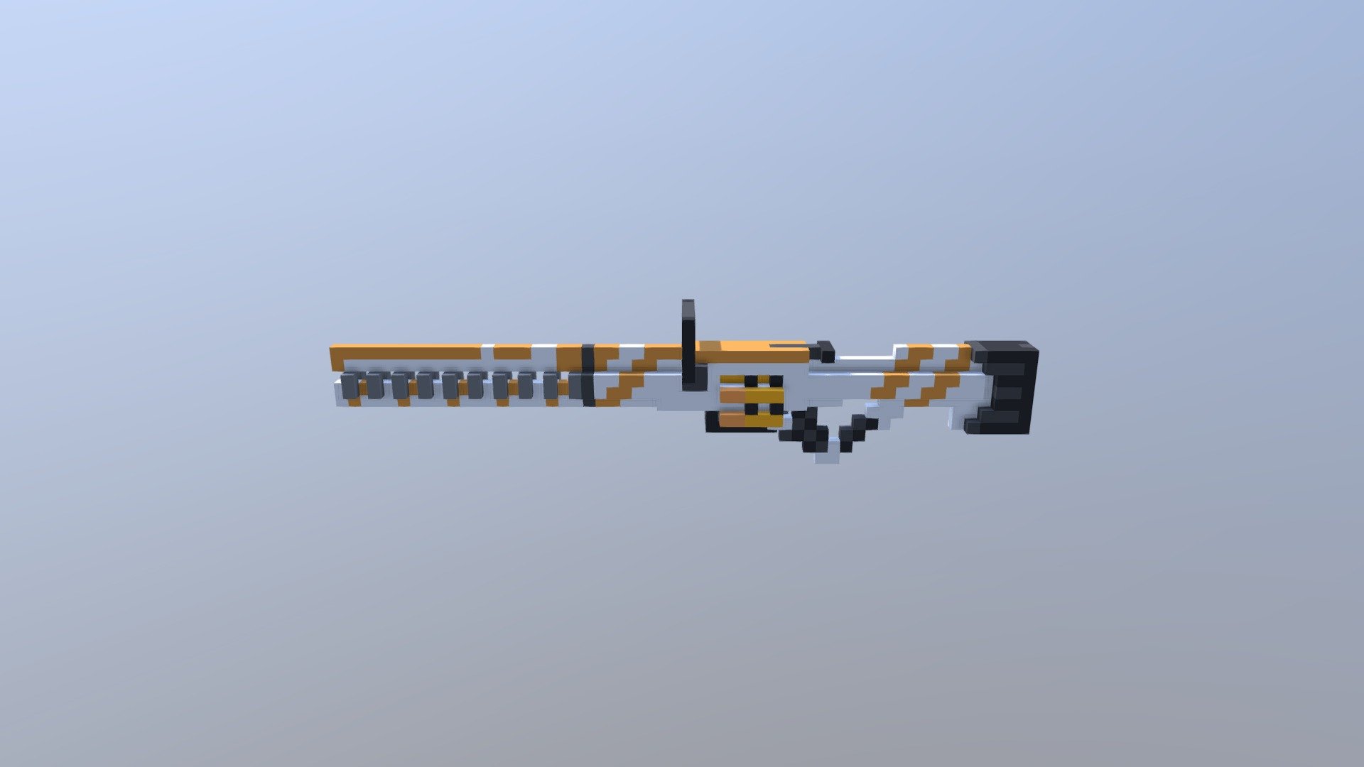 Futuristic Voxel Railgun (Game Asset) - 3D model by ...