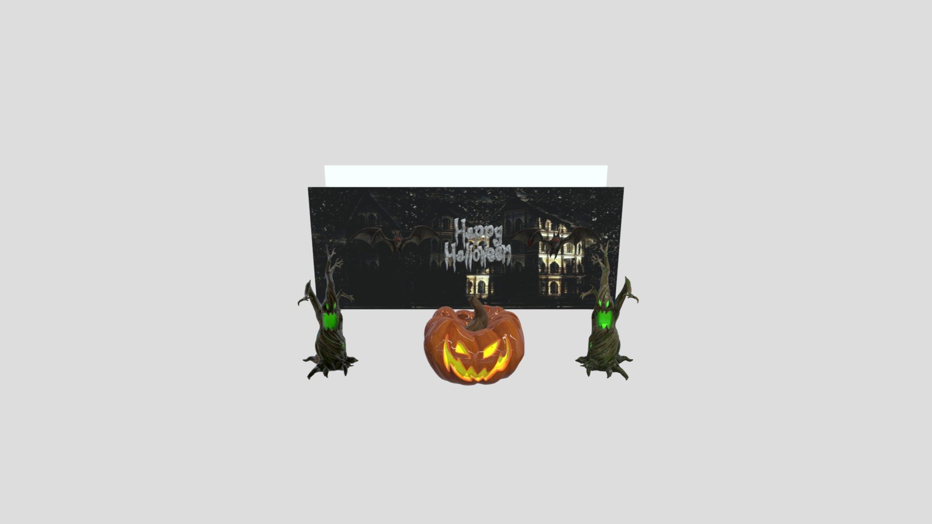 Happy Haunted Halloween Picture (Paint 3D) - Download Free 3D model by ...